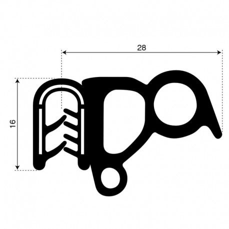16x28mm Klemprofiel 1-25mm Waaier | Technish Siliconen